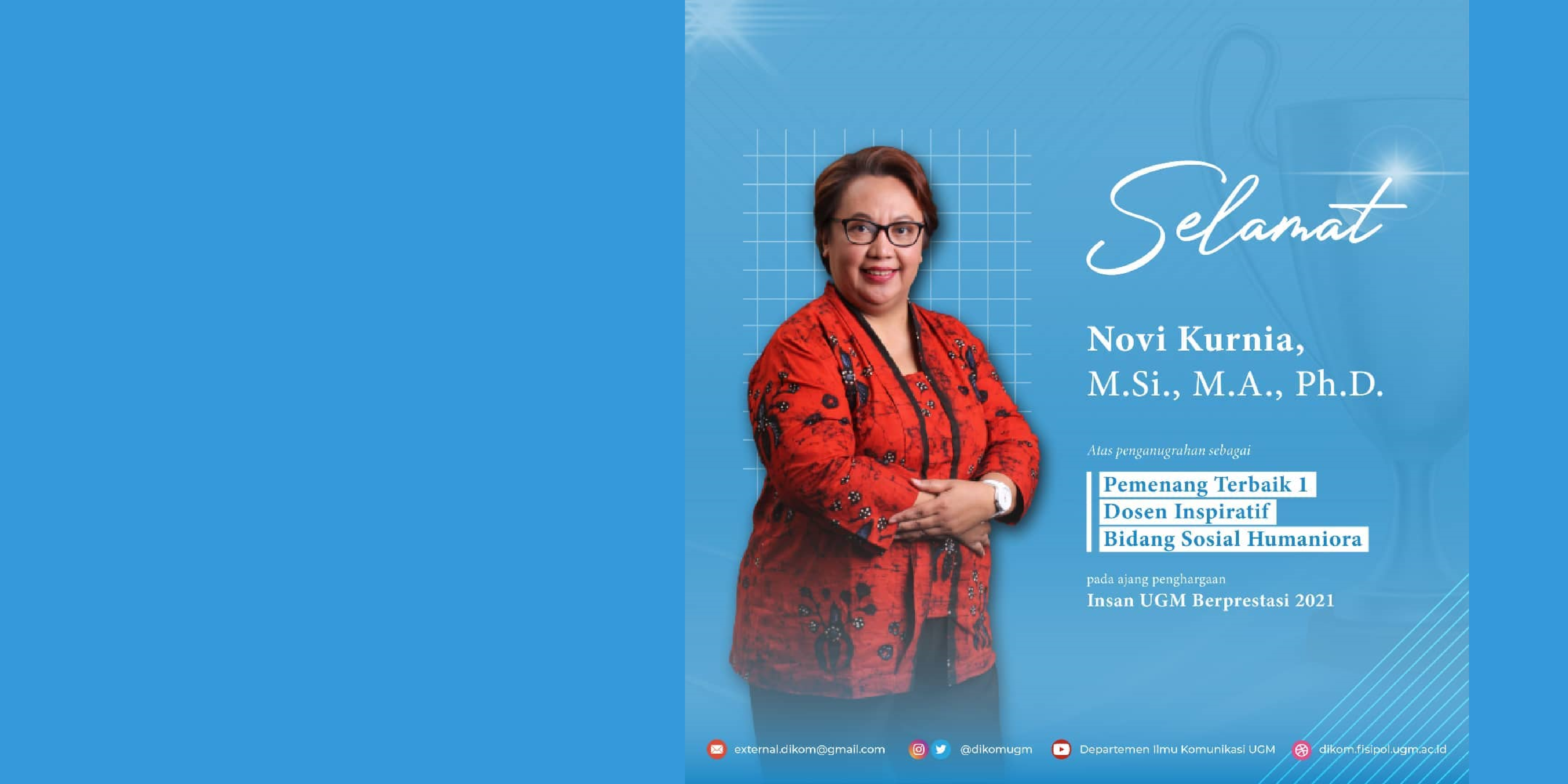 Novi Kurnia, M.Si., M.A., Ph.D. Raih Penghargaan Dosen Inspiratif Terbaik 1 Bidang Sosial ...