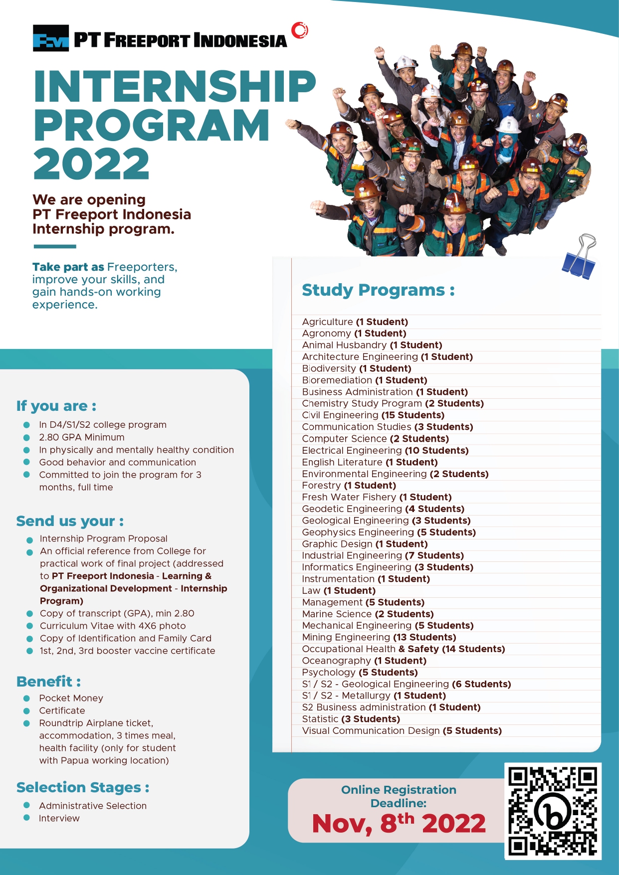 Informasi Internship Program 2022 PT Freeport Indonesia – Departemen ...