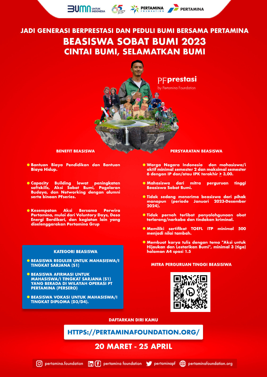 Informasi Program Beasiswa Sobat Bumi 2023 Pertamina Foundation ...